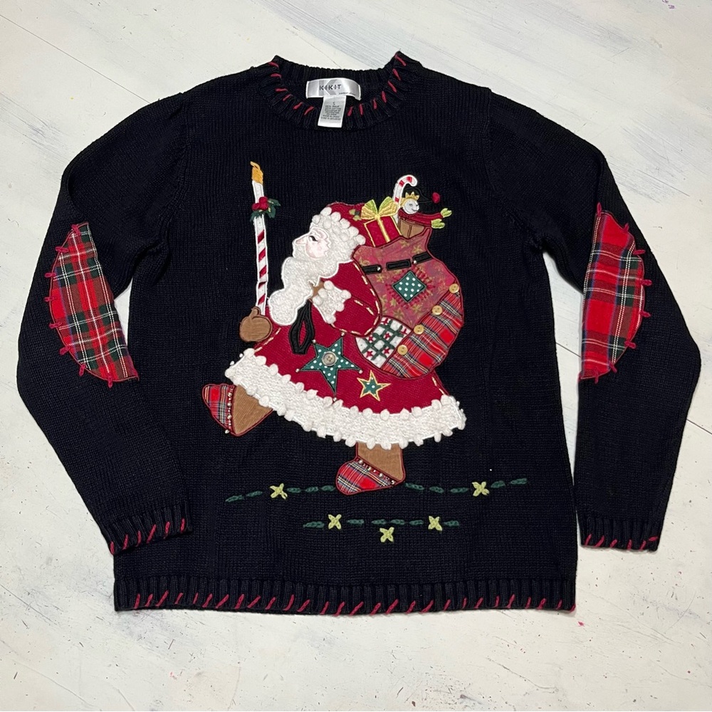 Vintage Kikit Classic Santa Christmas Holiday Sweater… - Gem